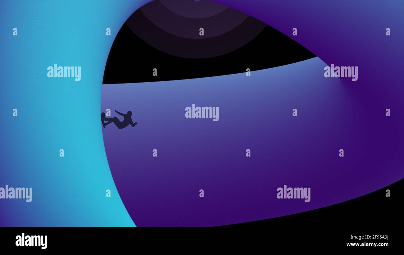 Curved cartoon slope with snowboarder background illustration Stock ...