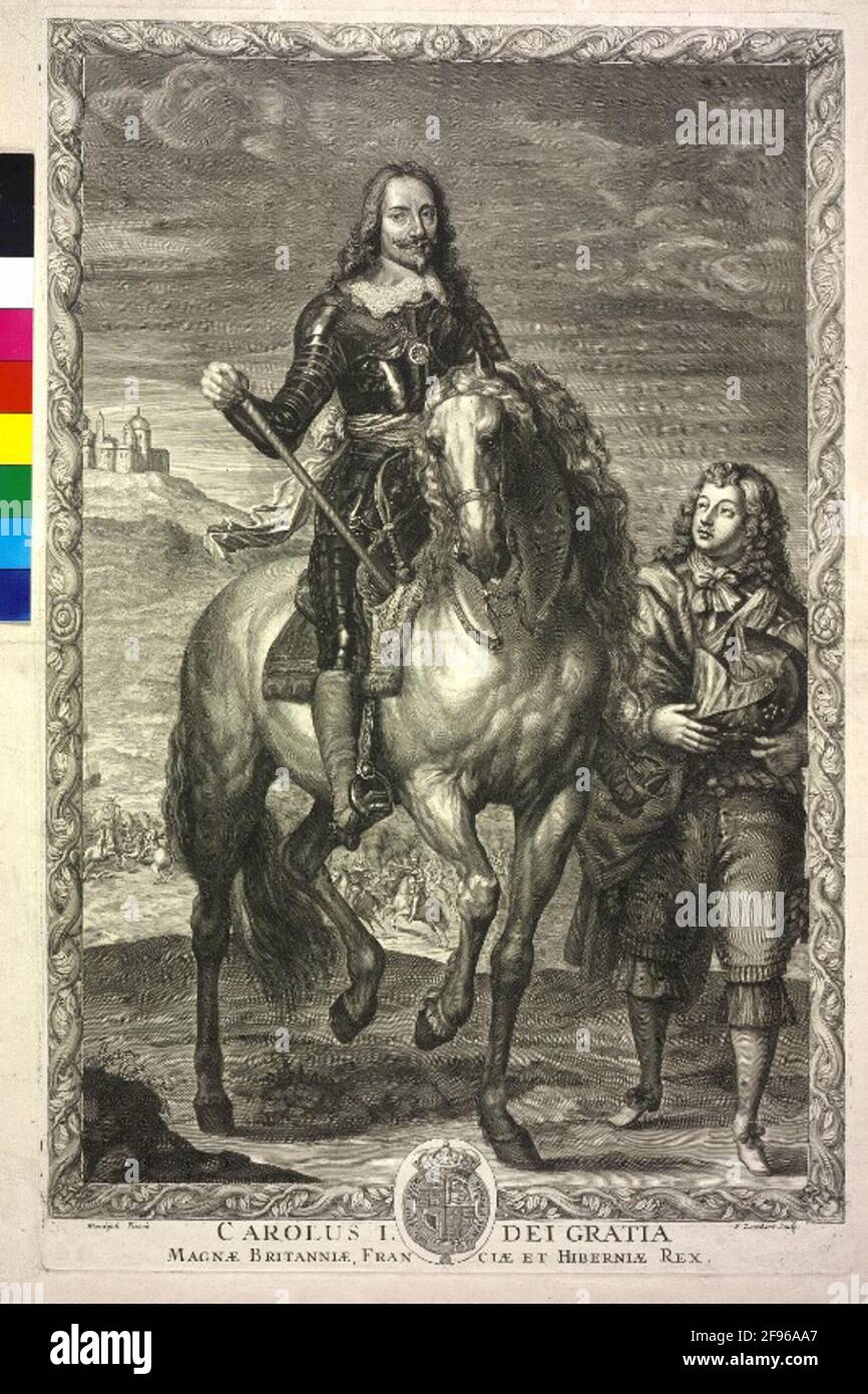 Karl I, King of England Print of Pierre Lombard to paintings by Anton ...