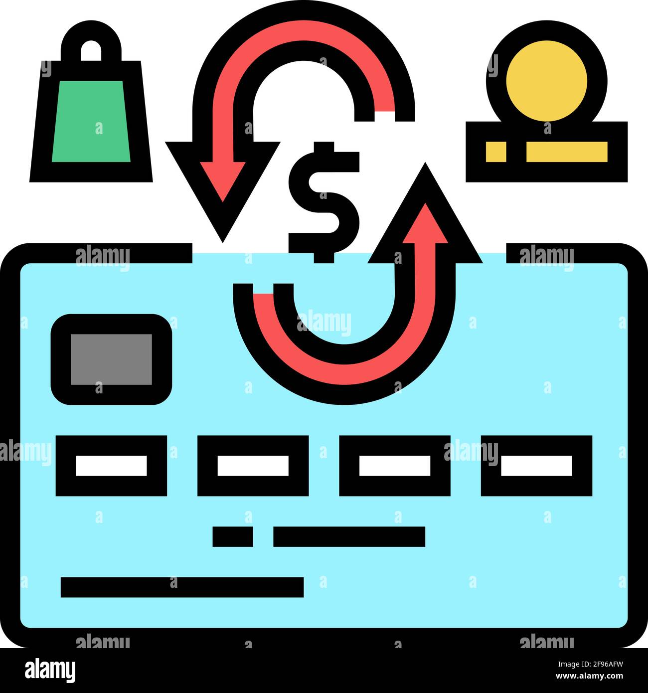 cash back card color icon vector illustration Stock Vector Image & Art ...