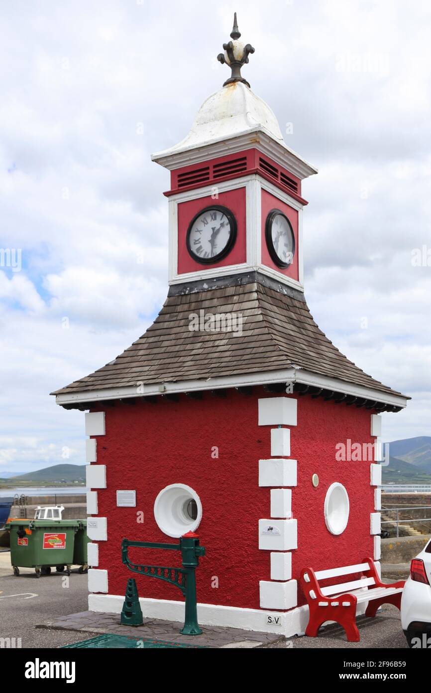 Ireland, Knightstown, clock tower Stock Photo - Alamy