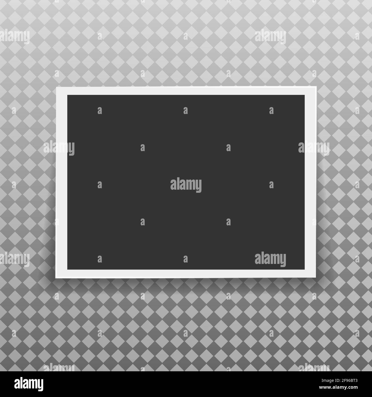 Retro realistic vector photo frame placed on transparent background ...