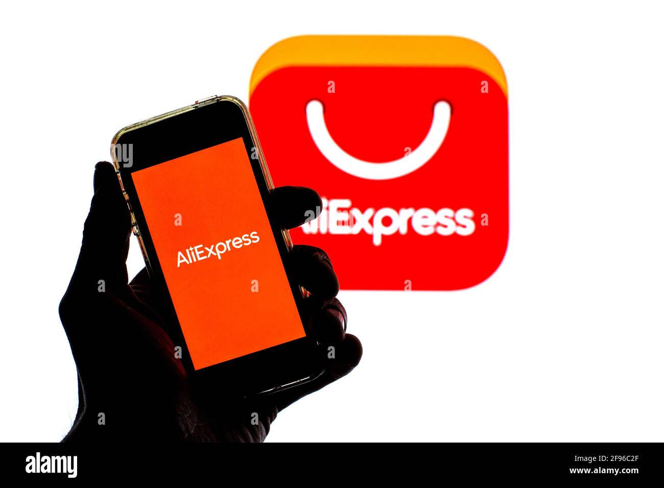 In this photo illustration an AliExpress app seen displayed on a ...