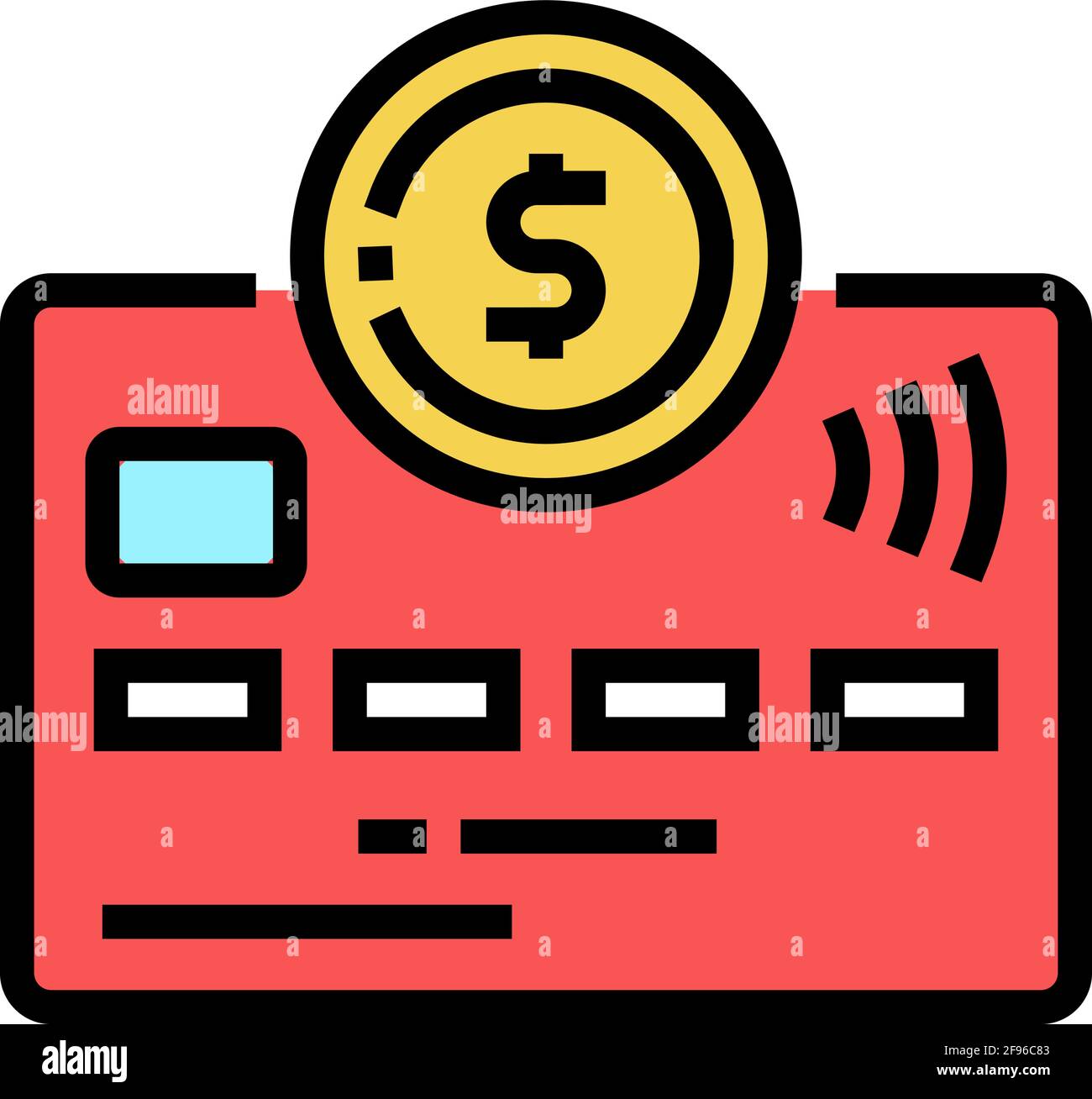 debit electronic money card color icon vector illustration Stock Vector ...