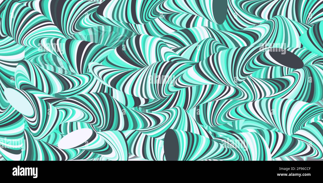 Illustration with artistic wavy patterns, turquoise colors Stock Photo ...