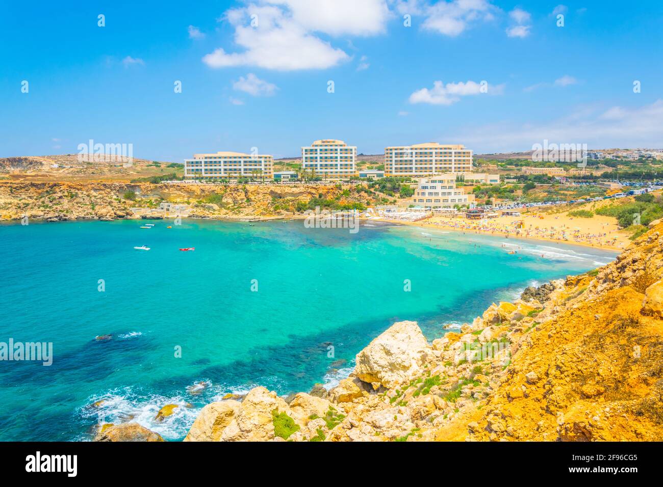 Golden Bay beach on Malta Stock Photo - Alamy