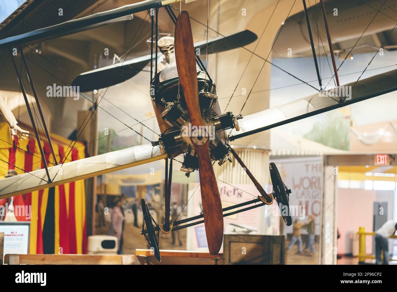 Old metallic helicopter model in a museum Stock Photo - Alamy