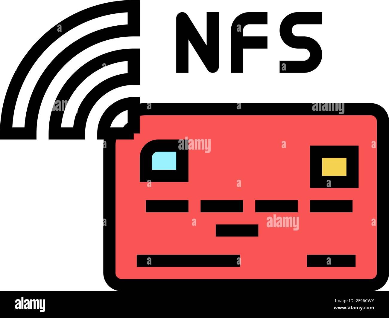 contactless nfc system card color icon vector illustration Stock Vector ...