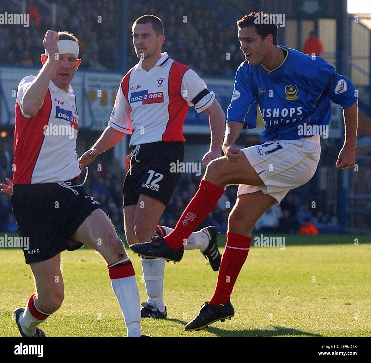 PORTSMOUTH V ROTHERHAM CLEO BIAGINI SHHOTS PAST CHRIS SWAILES PIC MIKE ...