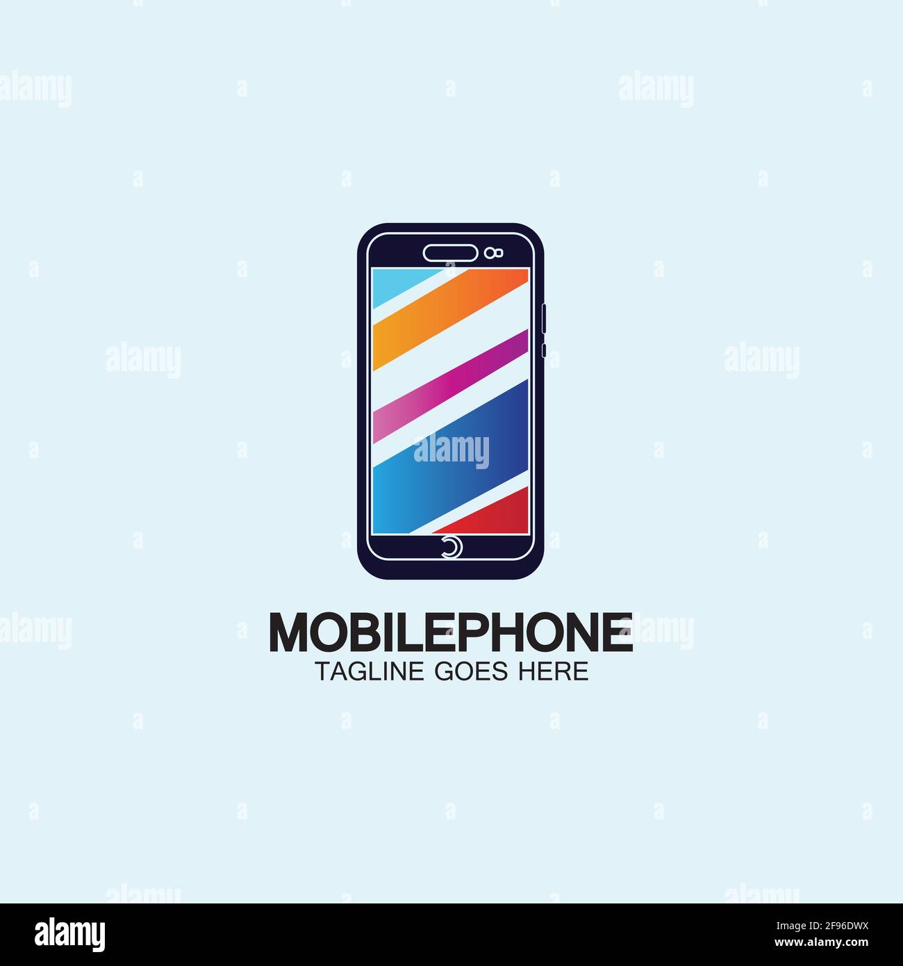 Mobile phone vector icon logo template concept illustration. Smartphone ...