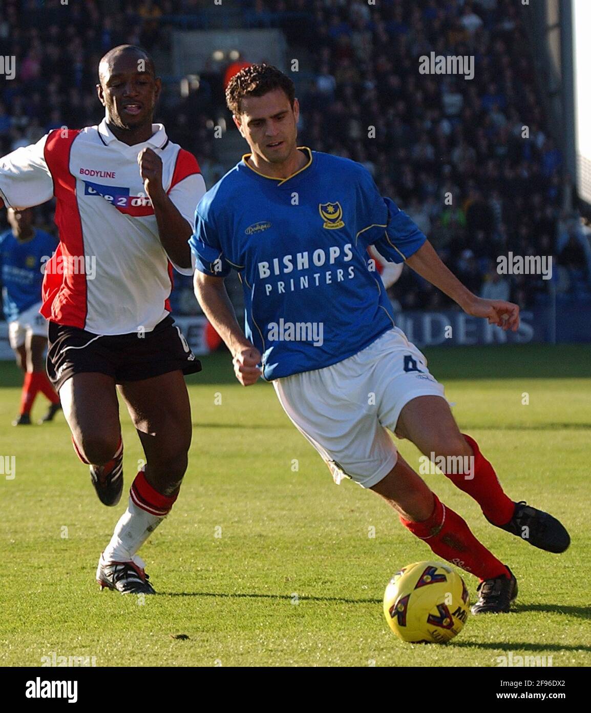 PORTSMOUTH V ROTHERHAM PORTSMOUTH'S NEW SIGNING LEO BIAGINI GOES PAST ...