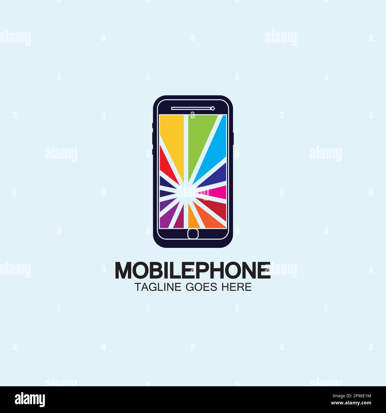 Mobile phone vector icon logo template concept illustration. Smartphone ...