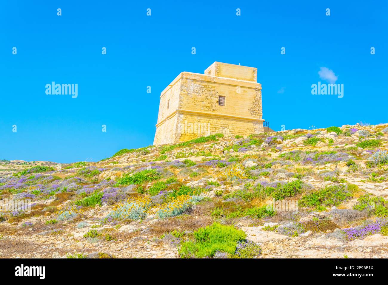 Dwejra tower on Gozo, Malta Stock Photo - Alamy