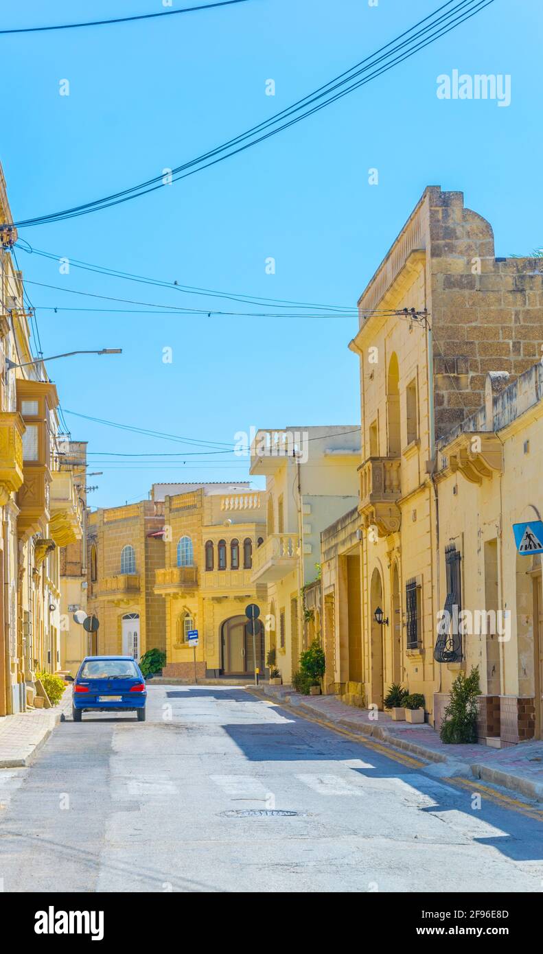 View of a narrow street in Gharb, Gozo, Malta Stock Photo - Alamy