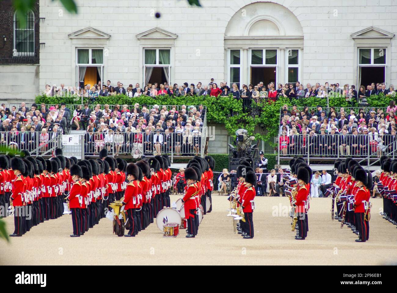 Trooping the Colour 2008 in Horse Guards Parade with people watching ...