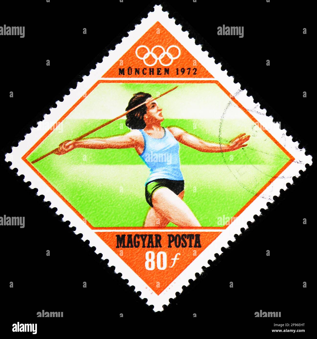 MOSCOW, RUSSIA - AUGUST 21, 2019: Postage stamp printed in Hungary ...