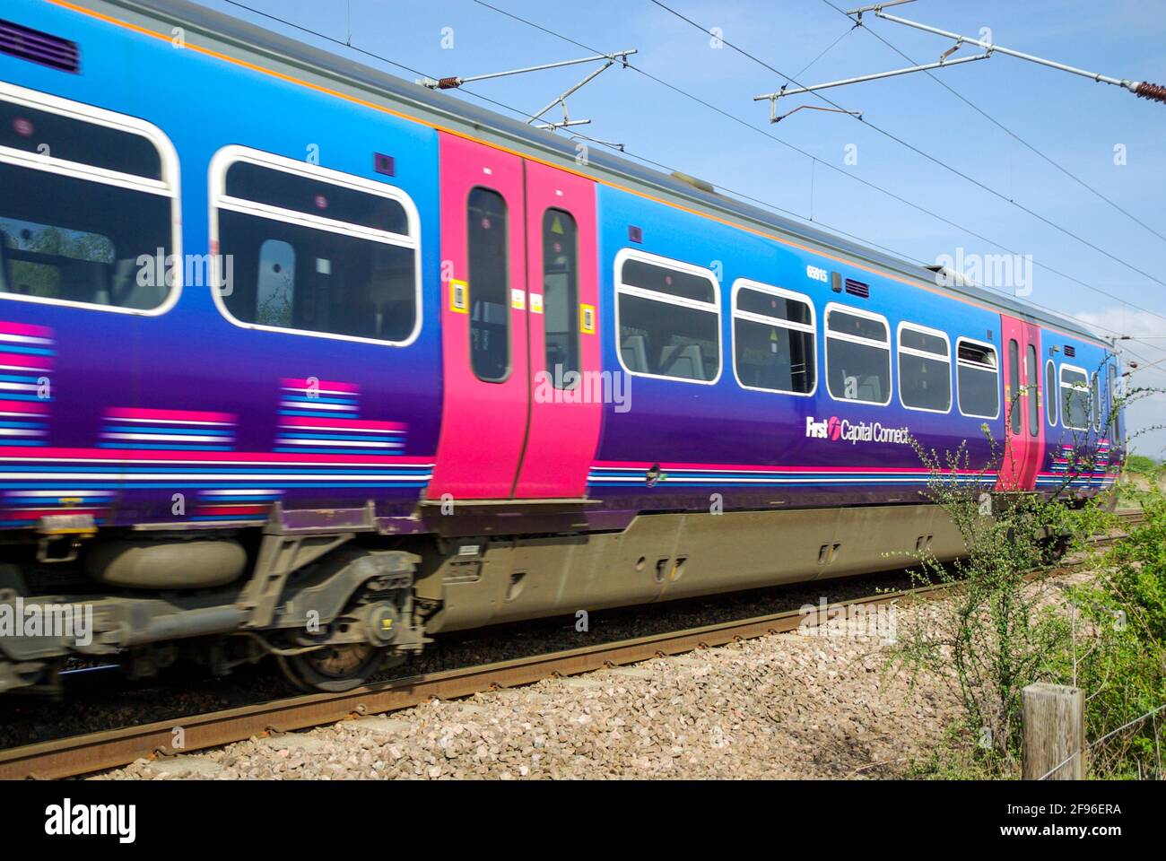 First Capital Connect Class 365 railway train travelling at speed ...
