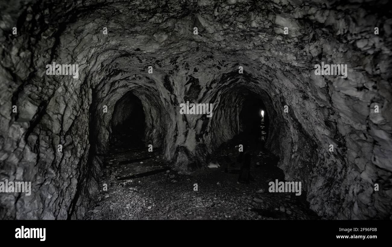 Lead tunnels, cave entrances, tunnel views, cave exit Stock Photo - Alamy