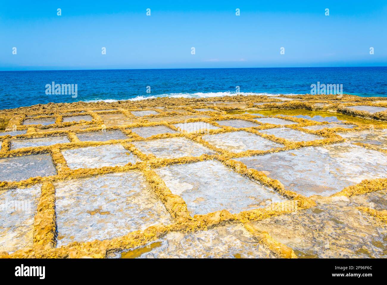 Salt pans near Marsalforn, Gozo, Malta Stock Photo - Alamy