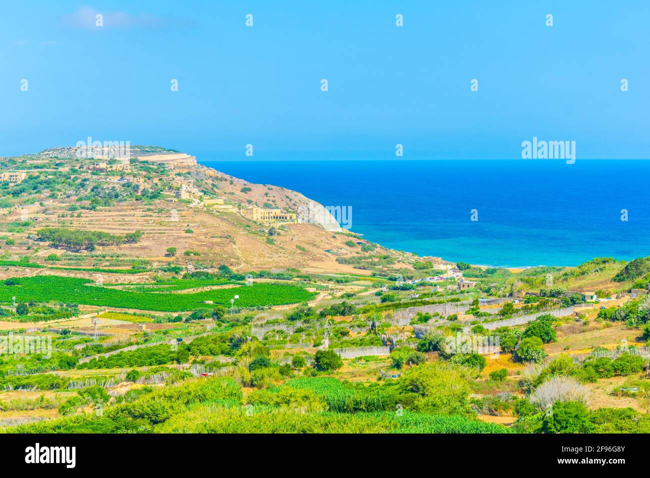 Aerial view of Ir-Ramla bay at Gozo, Malta Stock Photo - Alamy