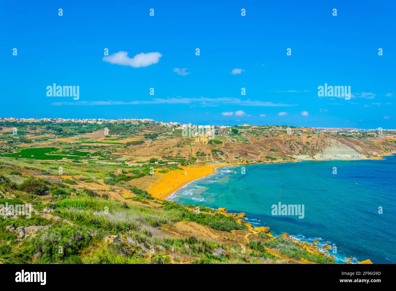 Aerial view of Ir-Ramla bay at Gozo, Malta Stock Photo - Alamy