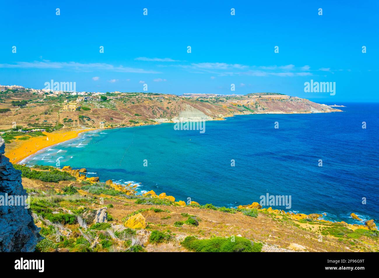 Aerial view of Ir-Ramla bay at Gozo, Malta Stock Photo - Alamy