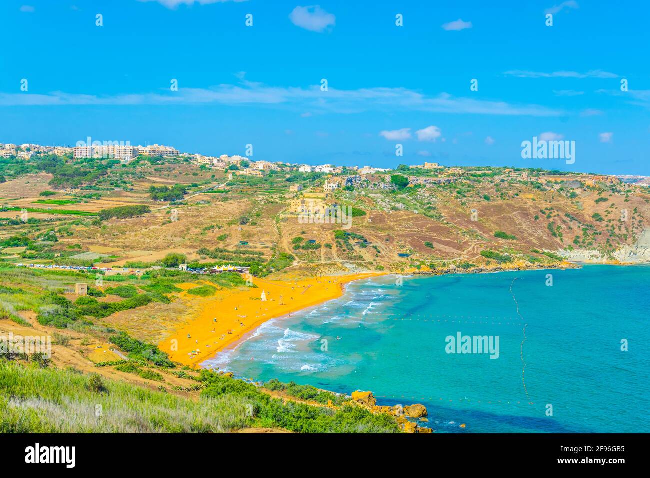 Aerial view of Ir-Ramla bay at Gozo, Malta Stock Photo - Alamy