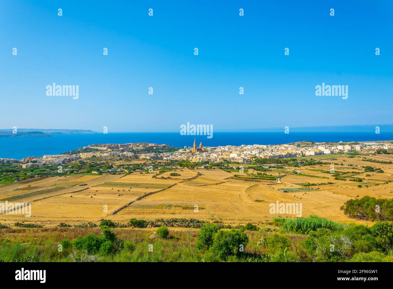 Aerial view of Mgarr on Gozo, Malta Stock Photo - Alamy