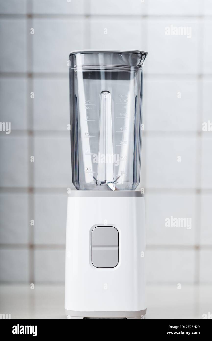 Empty electric blender in the kitchen for cocktails and healthy food ...
