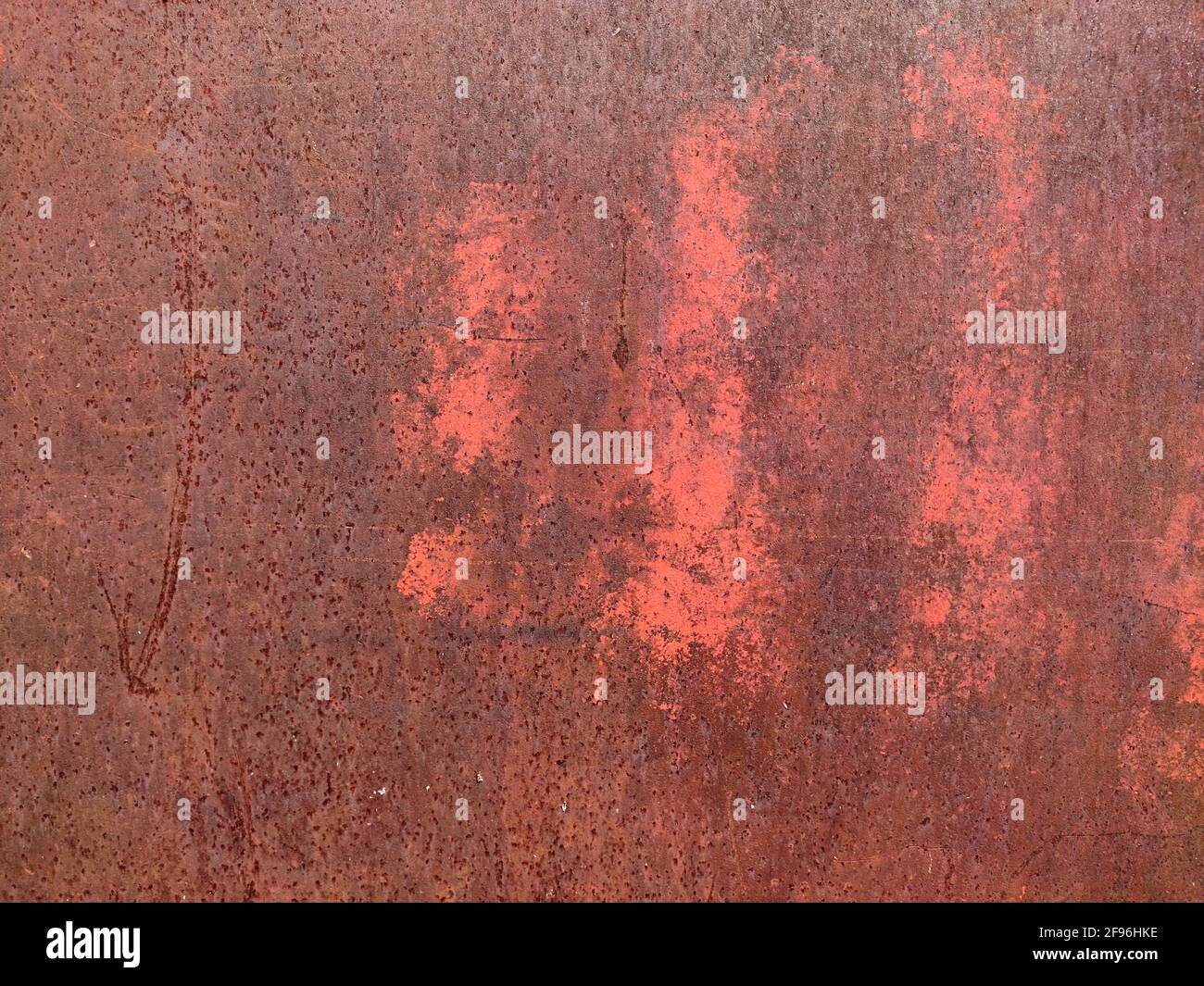 Corroded metal background. Rusted red painted metal wall. Rusty metal ...