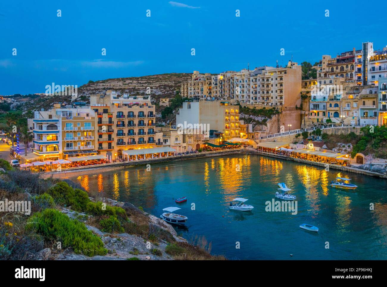 Night view of Xlendi, Gozo, Malta Stock Photo - Alamy