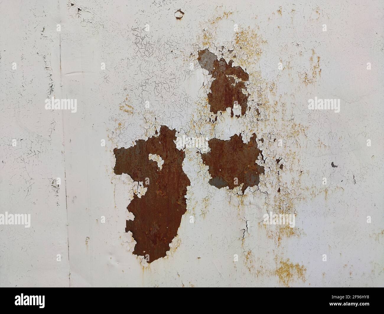 Corroded metal background. Rusted white painted metal wall. Rusty metal ...