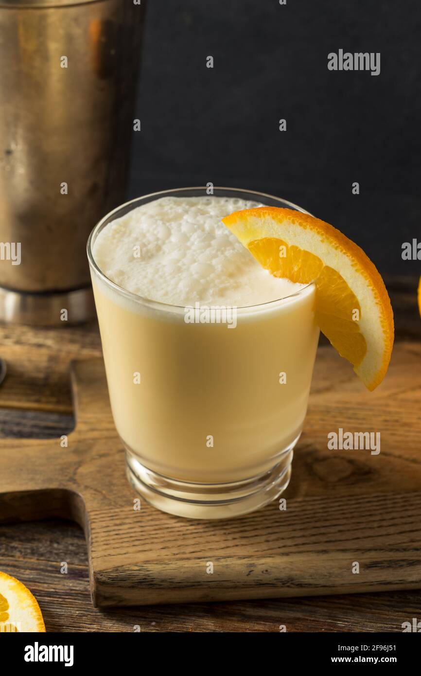 Homemade Boozy Orange Whip Cocktail with Cream Stock Photo - Alamy