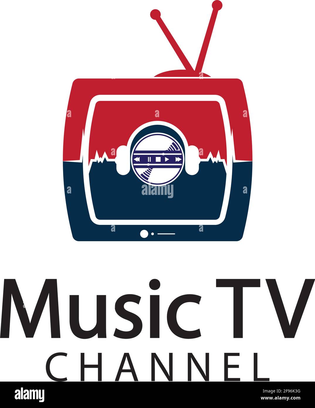 Music TV Logo Design Template.Music Channel Logo Template Design Vector ...