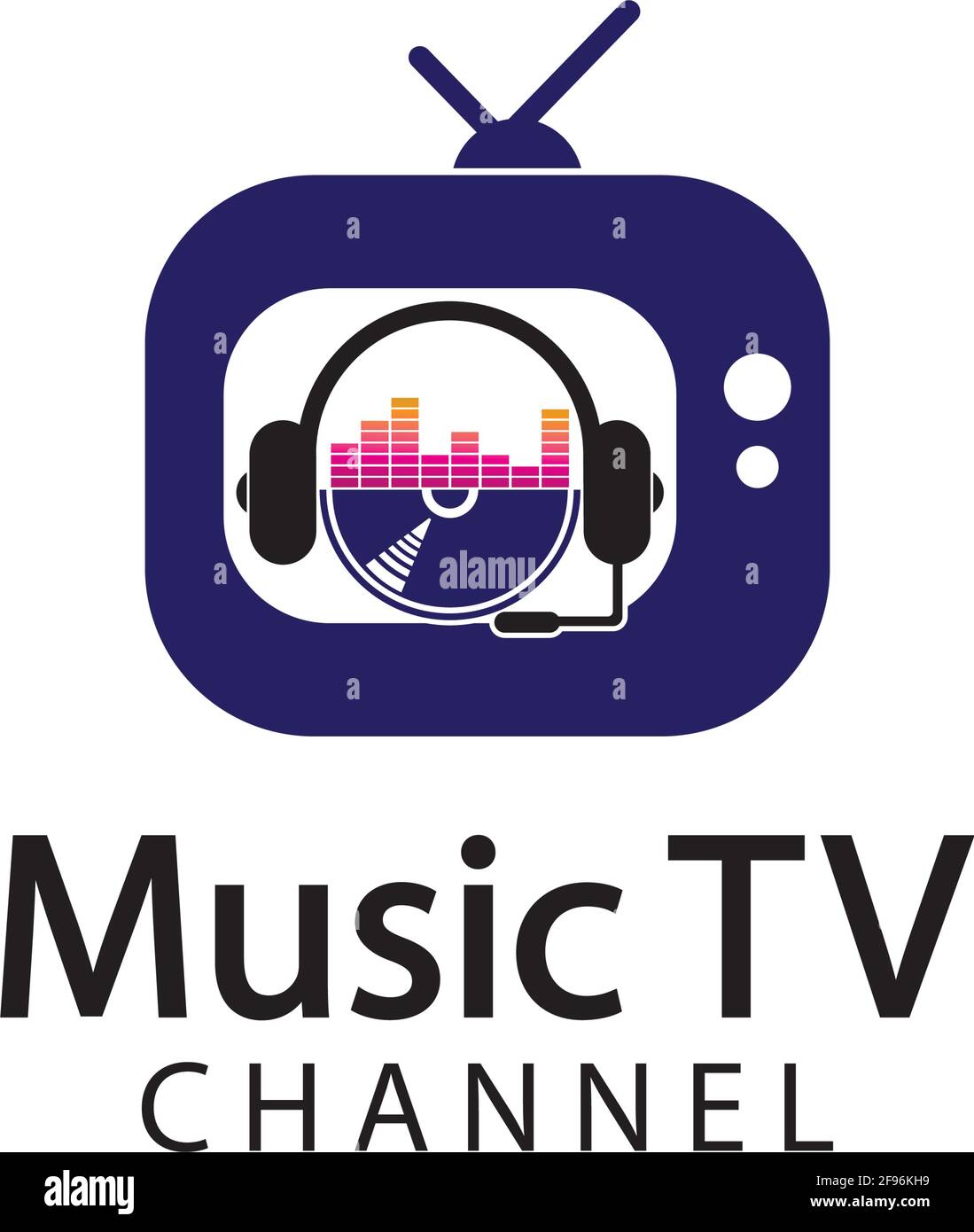 Music TV Logo Design Template.Music Channel Logo Template Design Vector ...