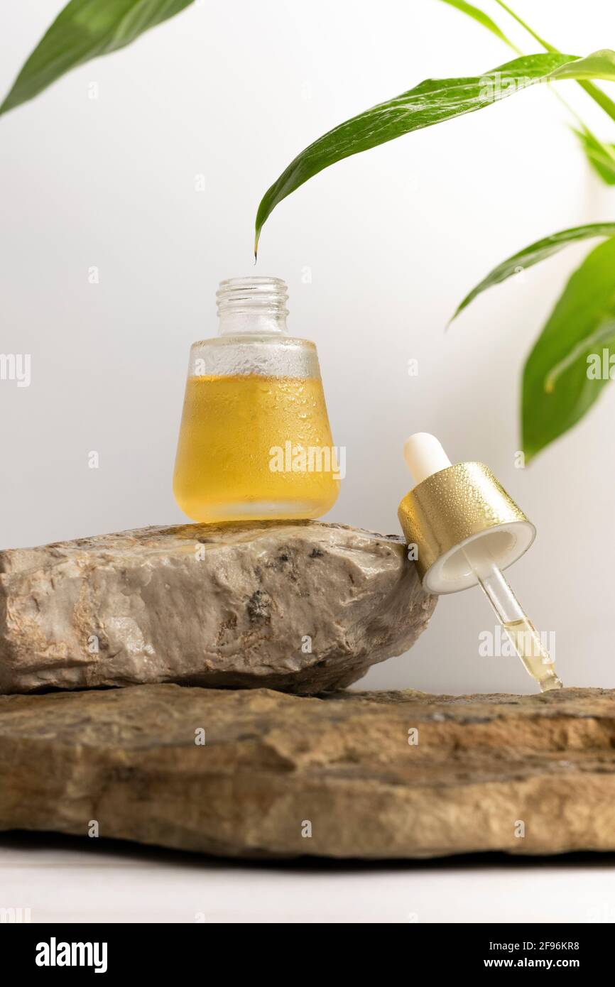 Natural essential oil. Homeopathy remedy, healthy beauty product Stock ...