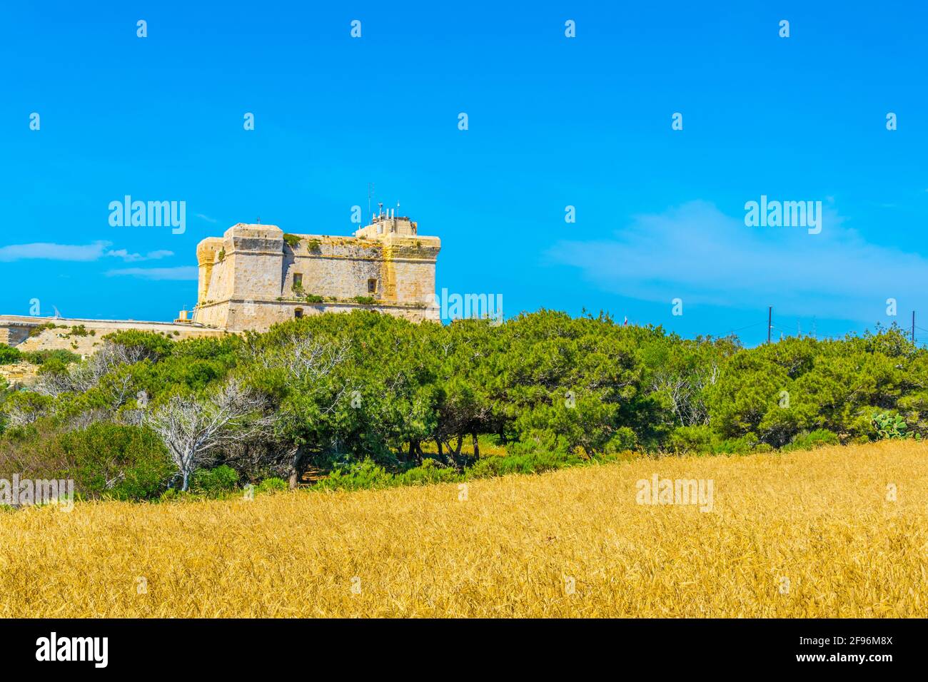 Saint Lucian's tower near Marsaxlokk in Malta Stock Photo - Alamy