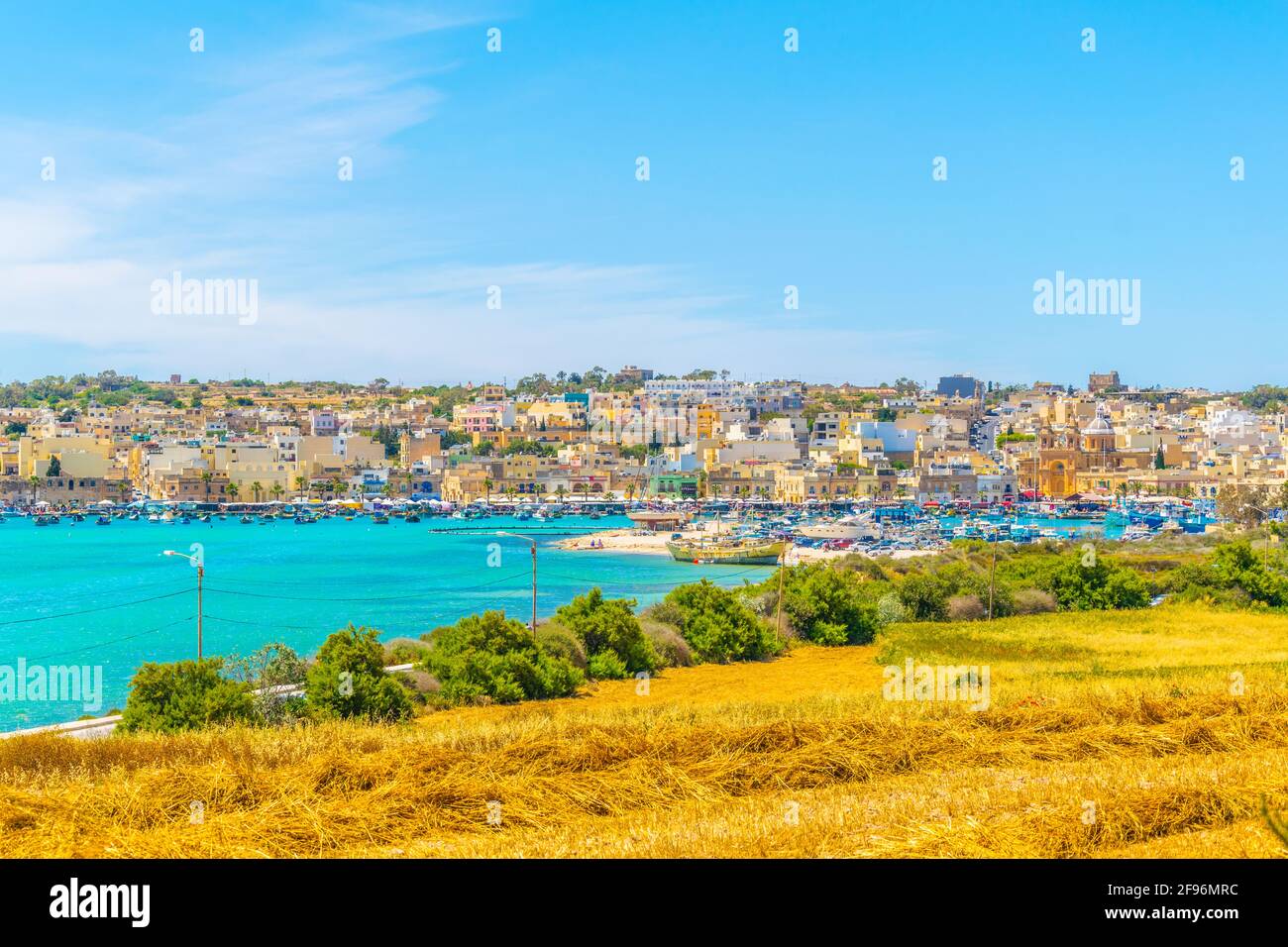 View of maltese city Marsaxlokk Stock Photo - Alamy
