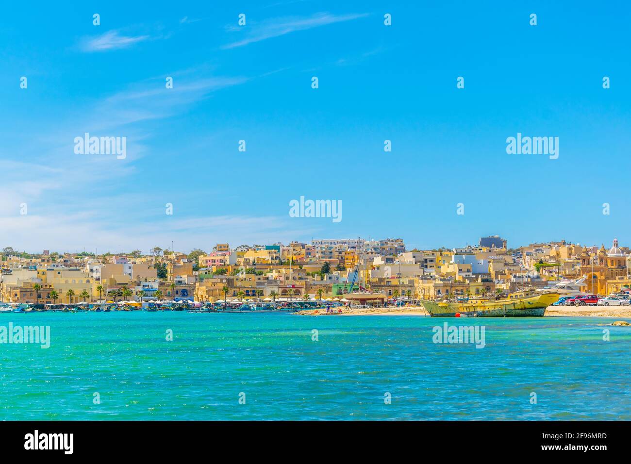 View of maltese city Marsaxlokk Stock Photo - Alamy