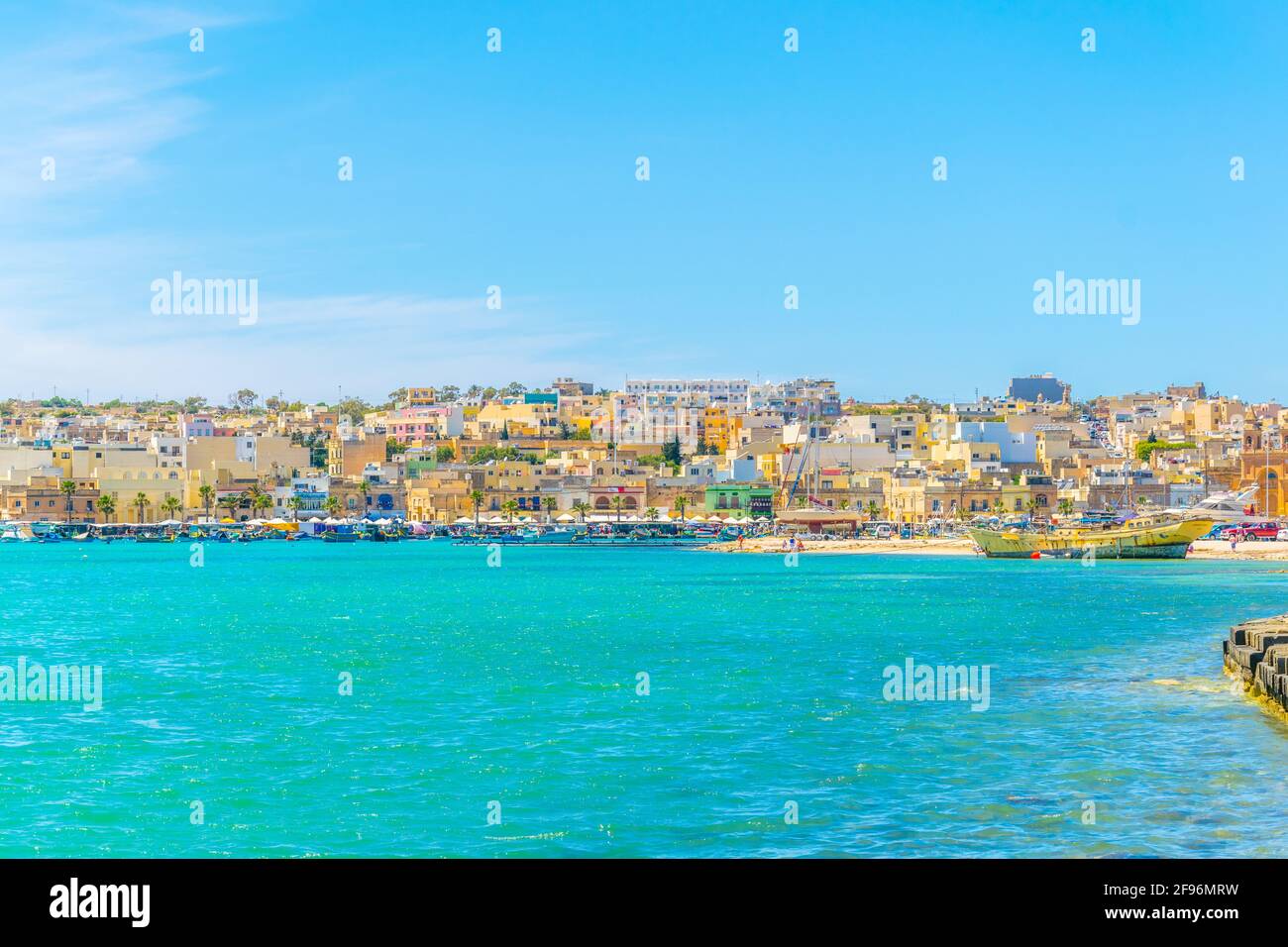 View of maltese city Marsaxlokk Stock Photo - Alamy