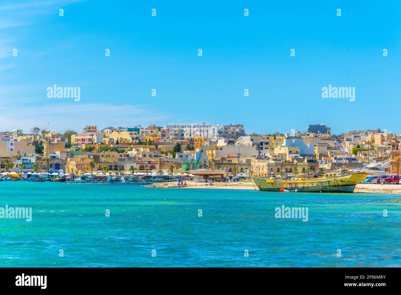 View of maltese city Marsaxlokk Stock Photo - Alamy