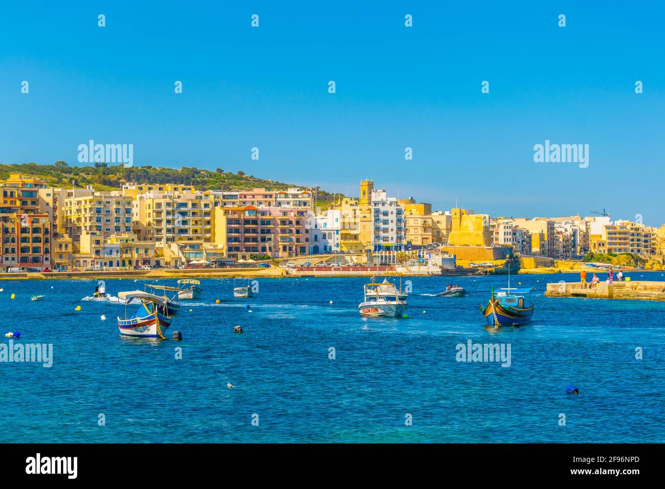 Seaside of Bugibba, Malta Stock Photo - Alamy