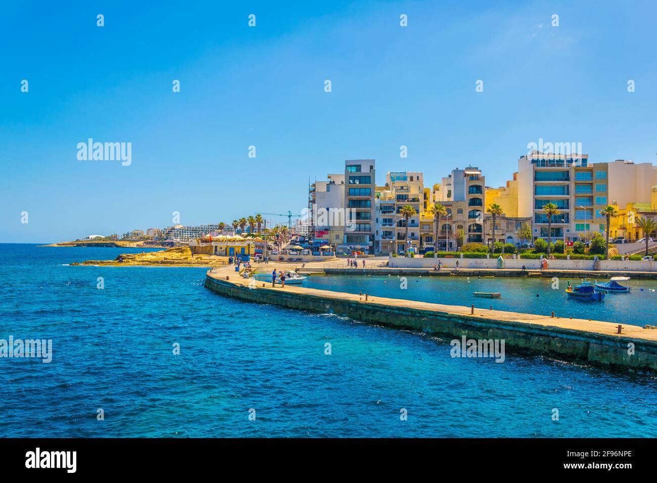 Seaside of Bugibba, Malta Stock Photo - Alamy