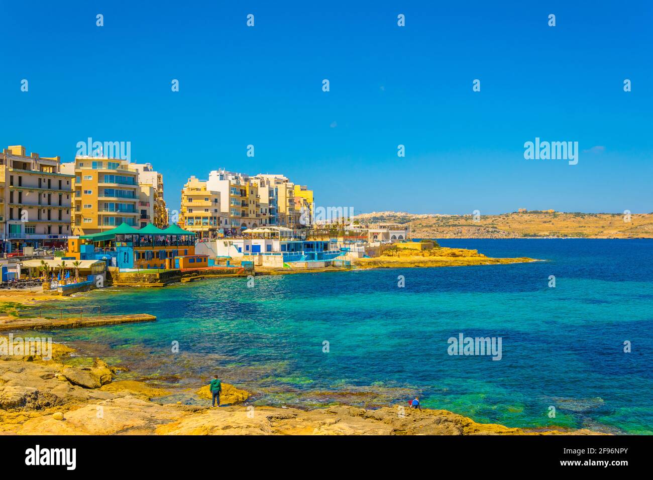 Seaside of Bugibba, Malta Stock Photo - Alamy
