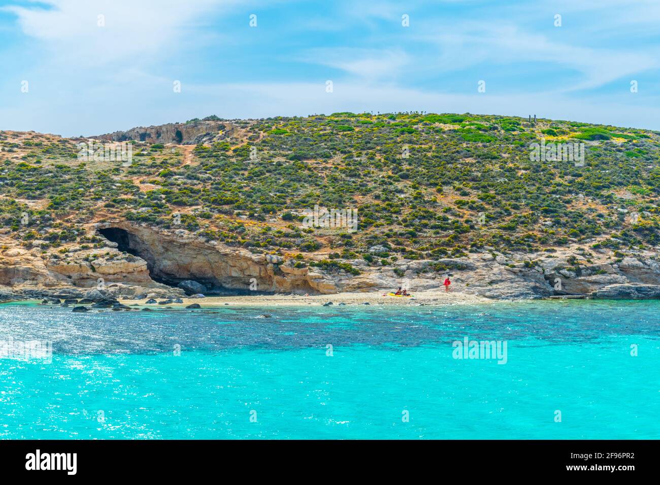 turquoise water of blue lagoon on Comino island, Malta Stock Photo - Alamy