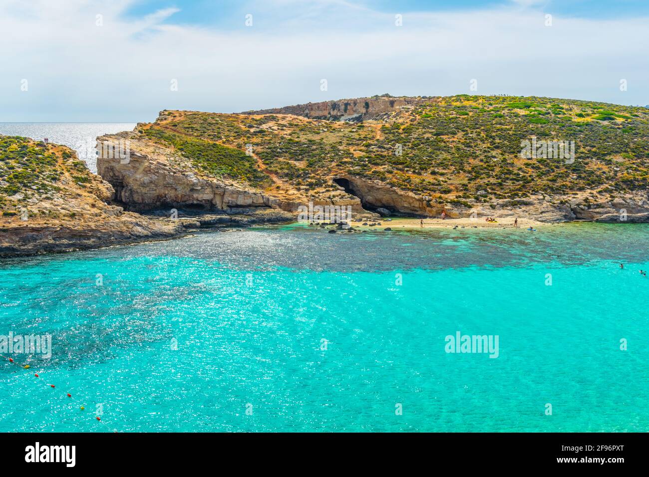 turquoise water of blue lagoon on Comino island, Malta Stock Photo - Alamy