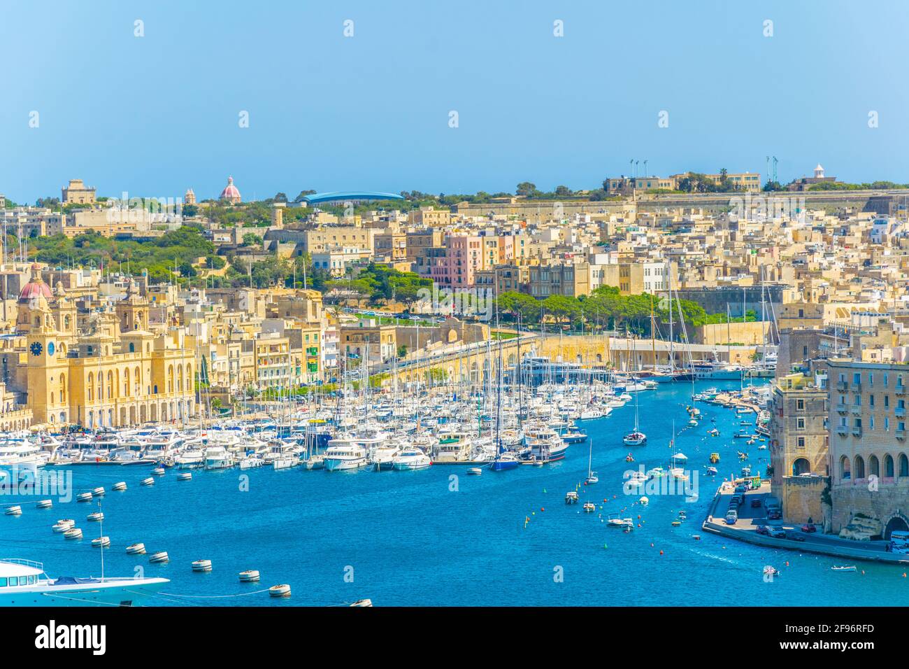 View of the grand harbour marina between Birgu and Senglea town, Malta ...