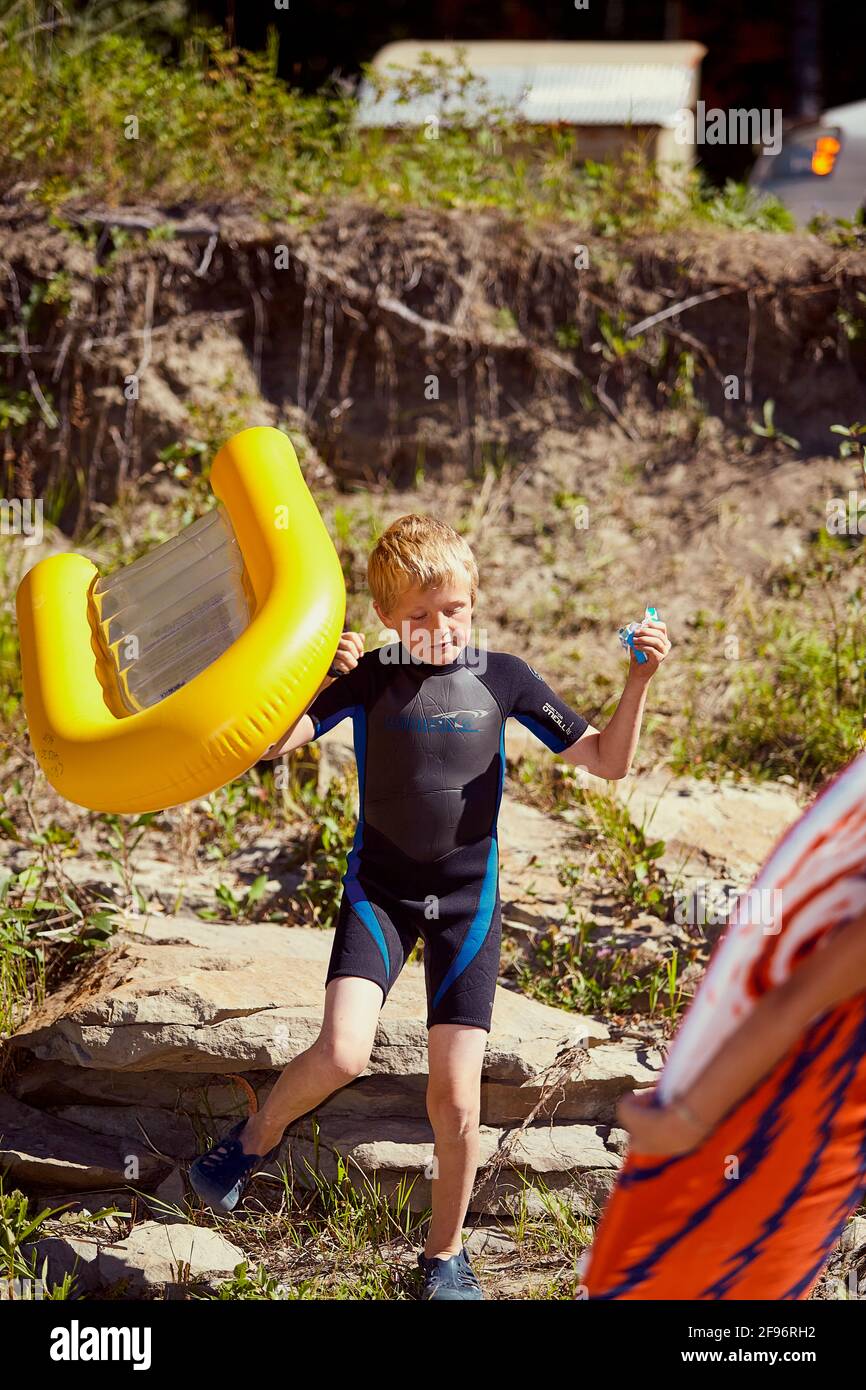 Family fun down by the river - bringing joy with our floatation toys ...