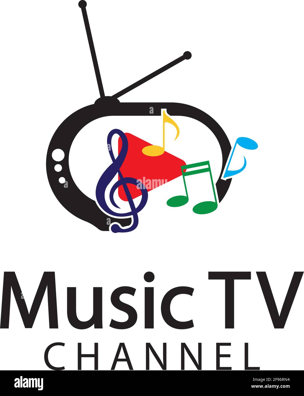 Music TV Logo Design Template.Music Channel Logo Template Design Vector ...