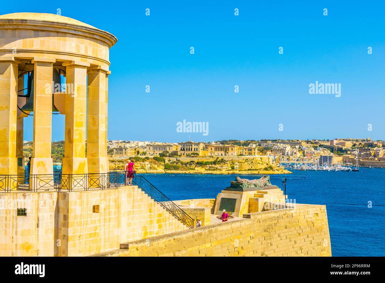 View of the siege bell in Valletta, Malta Stock Photo - Alamy