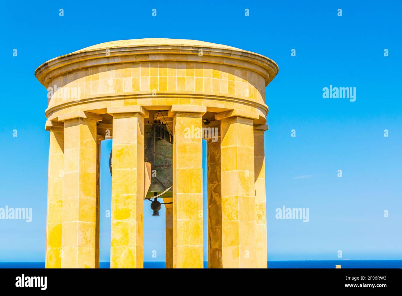 View of the siege bell in Valletta, Malta Stock Photo - Alamy